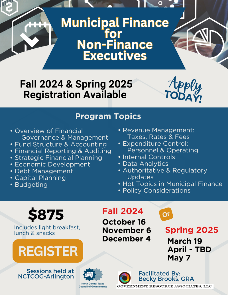 North Central Texas Council of Governments - Municipal Finance for Non ...