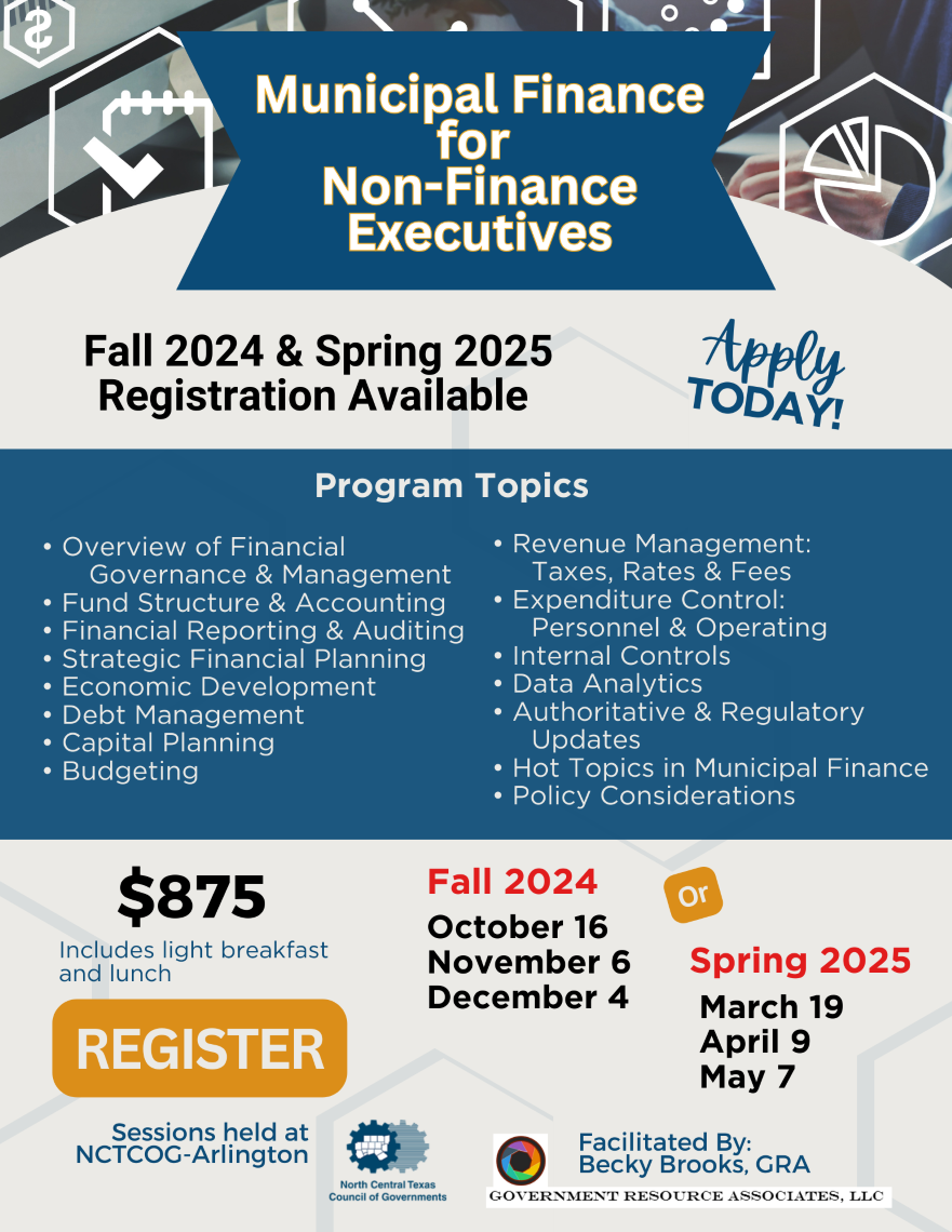 NCTCOG - Municipal Finance for Non-Finance Executives