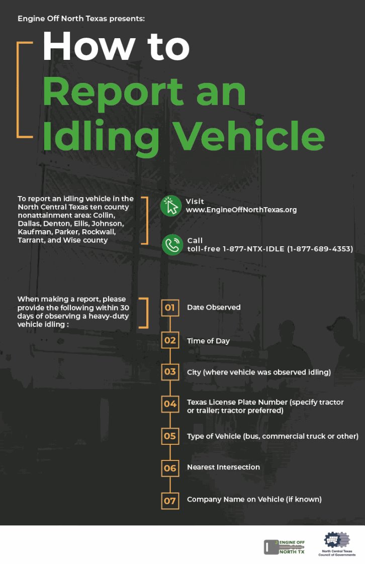 North Central Texas Council of Governments - Submit an Idling Complaint